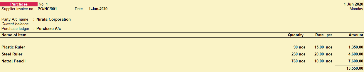 Purchase Order in Tally Prime - myITschools