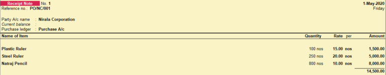 Purchase Order in Tally Prime - myITschools